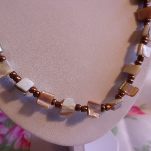 Vintage | Jewelry | Vintage Brown Shell Nugget Necklace 24 Long | Poshmark